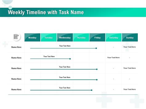 Weekly Timeline With Task Name R544 Ppt Powerpoint Presentation Icon Introduction Presentation