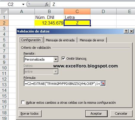 Validaci N De Datos Personalizada Excel Foro Ejercicios Ejemplos