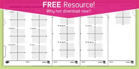 Graphing Linear Equations Worksheet Pdf Twinkl Usa