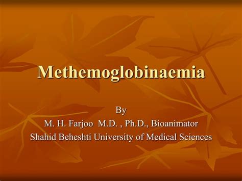 Drugs Causing Methemoglobinemia