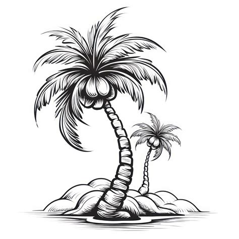 Coconut Tree Drawing Sketch Plant Premium Photo Illustration Rawpixel