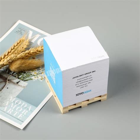 Promotional Wooden Pallet Sticky Adhesive Notes Cube Pads Blocks Paper Custom Memo Pad Square