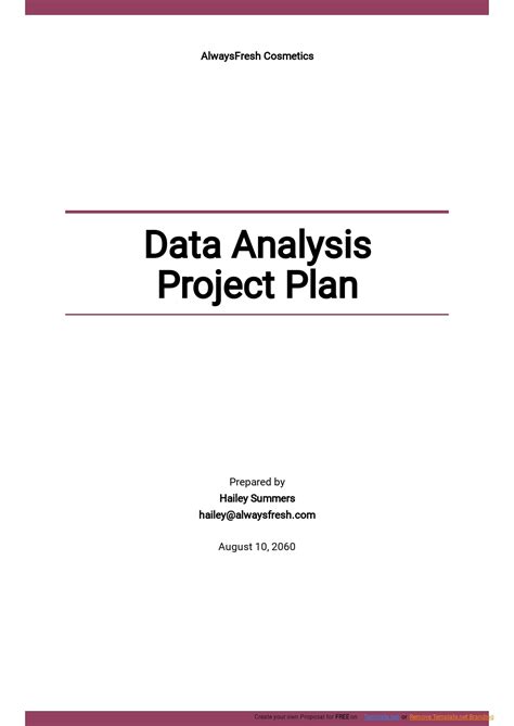 Data Project Plan Template