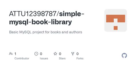 Github Attu12398787simple Mysql Book Library Basic Mysql Project
