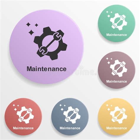 Online Marketing Maintenance Badge Color Set Icon Simple Glyph Flat