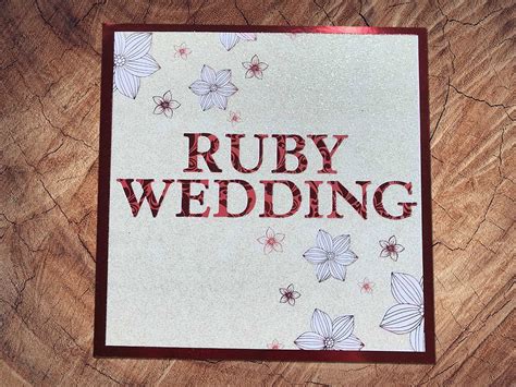 40th Ruby Wedding Anniversary Card Bygone News