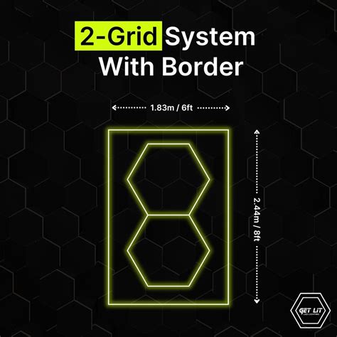 1 83m X 2 44m 6ft X 8ft Hexagrid Led Lighting System With Border