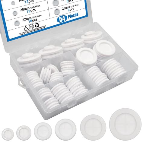 BESTYCHAO 54Pcs Rubber Grommets Kit 6Sizes Closed Drill Hole Firewall Hole Plugs Double Sides