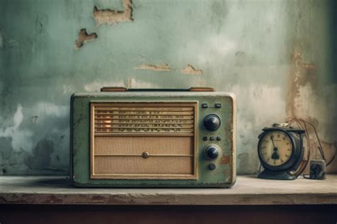 Premium Ai Image Vintage Radio Against The Wall Digital Art