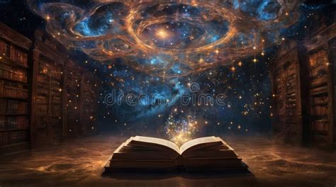 Celestial Library In Nebula With Floating Constellation Books And