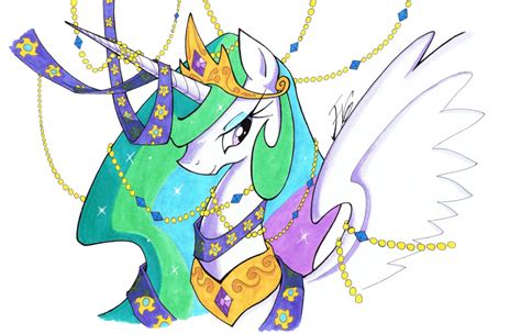 Princess Celestia Drawn By Hallowgazer Bronibooru