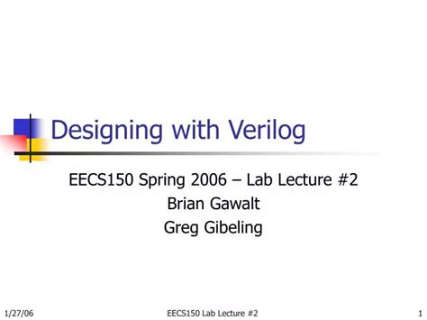 PPT Designing With Verilog PowerPoint Presentation Free Download ID 3634085