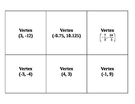 graphs and properties of quadratic functions matching tpt