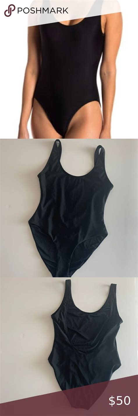 Classic Black Scoop Neck One Piece Swimsuit