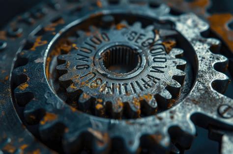 Macro Photo Of Tooth Wheel With Positive Mental Health Messages