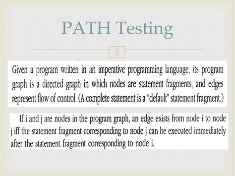 Ppt Path Testing Guidelines And Observations For Software Testing