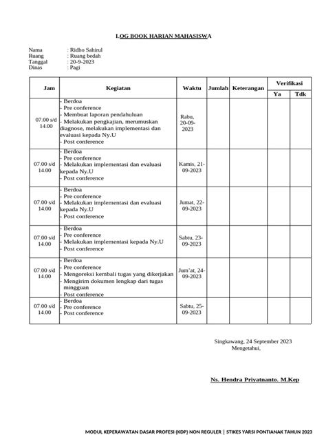 Log Book Harian Mahasiswa Pdf