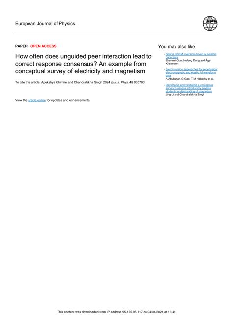 Pdf How Often Does Unguided Peer Interaction Lead To Correct Response