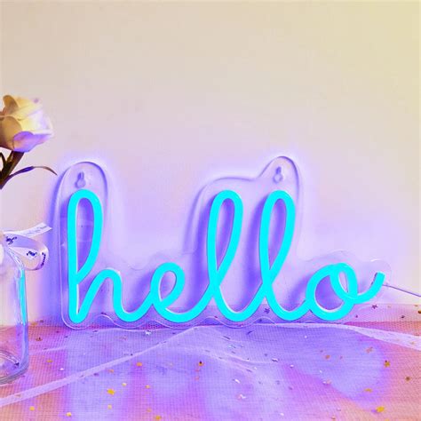 Blue Hello Led Neon Sign Shop Online On Roomtery
