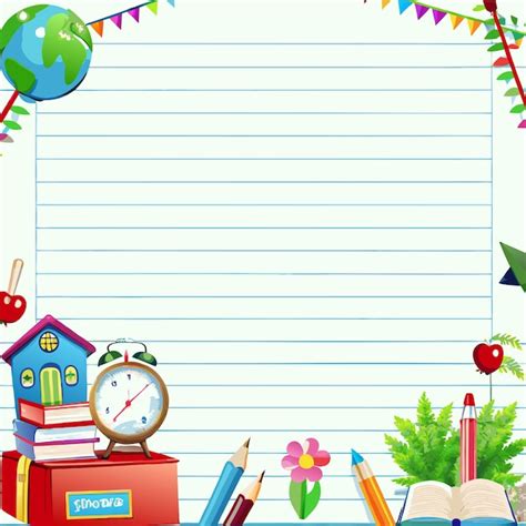 School Themed Background Template Premium Ai Generated Vector