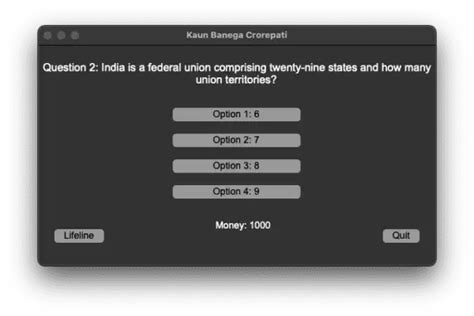 Kbc Game Using Python With Source Code Codewithcurious