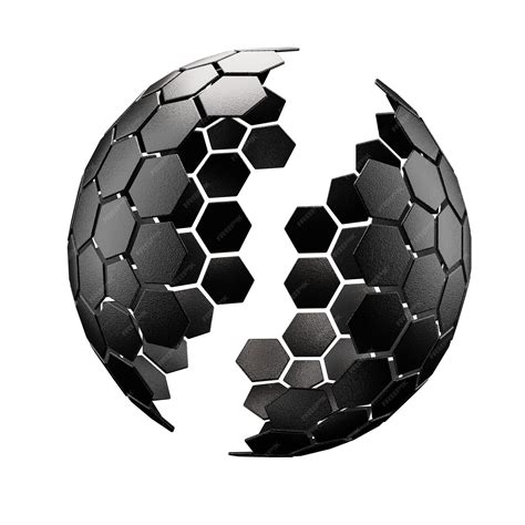 Premium Photo A Black Hexagonal 3d Spherical Mesh