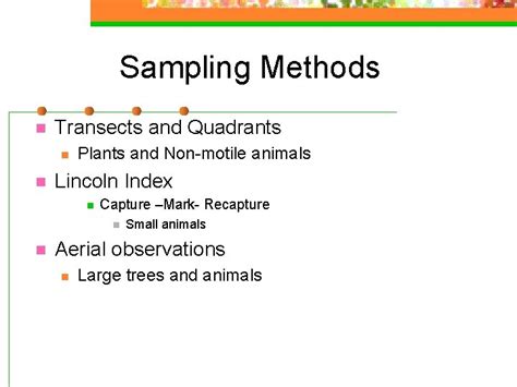 Ecological Sampling Measuring Biotic Components Of A System
