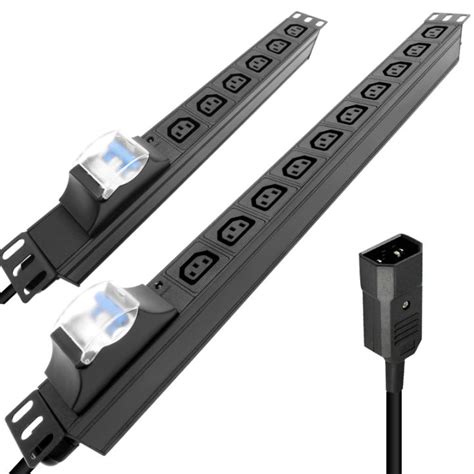Pdu Power Strip Network Cabinet Rack 2 16ac C13 Socket 16a Air Switch 2 Meter Extension Cable