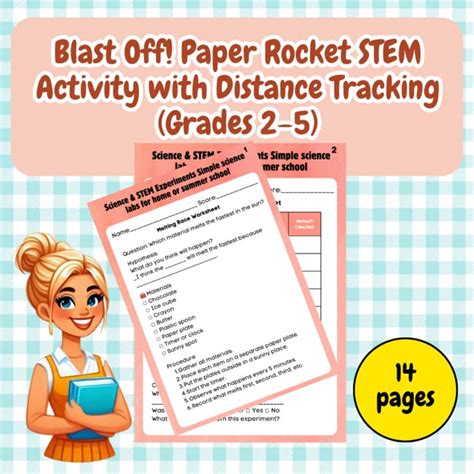 Blast Off Paper Rocket Stem Activity With Distance Tracking Grades 25