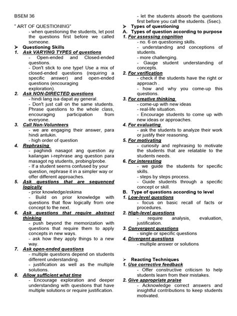 Bsem 36 Reviewer Pdf Disciplines Classroom Management