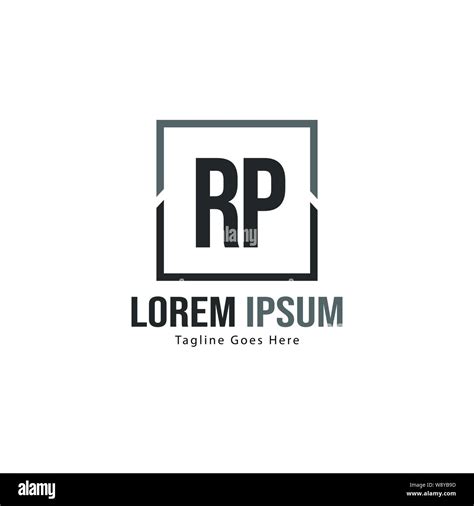 Initial RP Logo Template With Modern Frame Minimalist RP Letter Logo