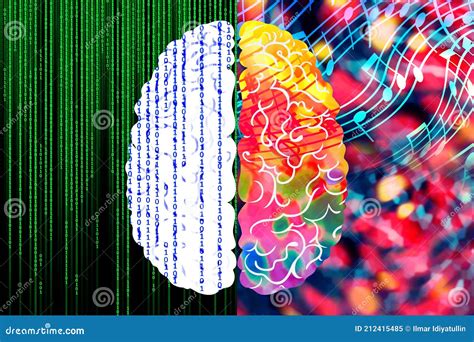 Left And Right Brain Functions Concept Analytical Vs Creativity Stock