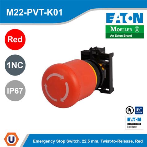 Eaton M22 Twist To Release Emergency Stop Complete Device Knob
