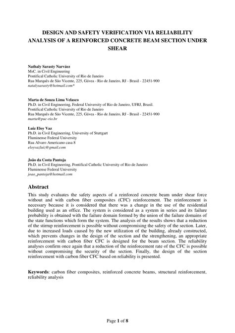 Pdf Design And Safety Verification Via Reliability Analysis Of A