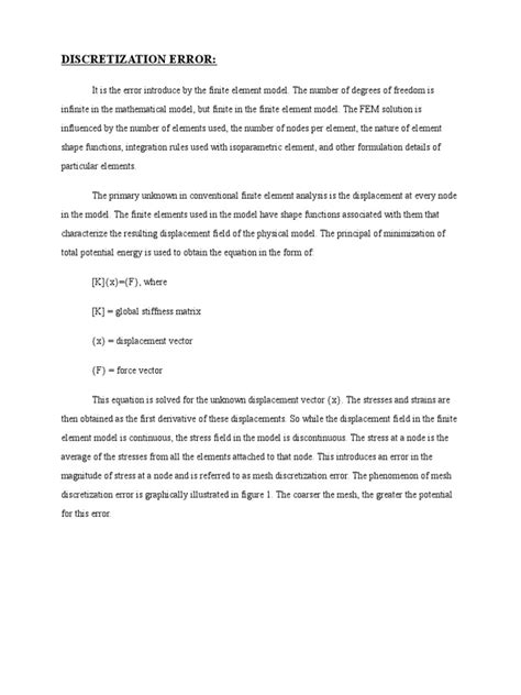Discretization Error Pdf Finite Element Method Analysis