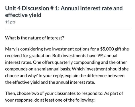 Solved I Need Typed Answer Unit 4 Discussion 1 Annual Interest