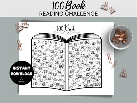 100 Book Reading Challenge Printable Inserts Summer Reading Happy