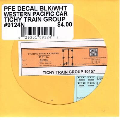 N Scale Tichy Train 9124n Pfe Decal Black White Western Pacific Wp Car