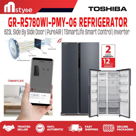 Toshiba GR-RS780WI-PMY-06 (MORANDI DARK GRAY) 623L SIDE-BY-SIDE ...