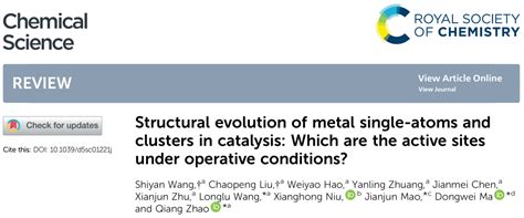 南京邮电大学chemical Science 多相催化中金属单原子与团簇之间的动态结构演变 华算科技