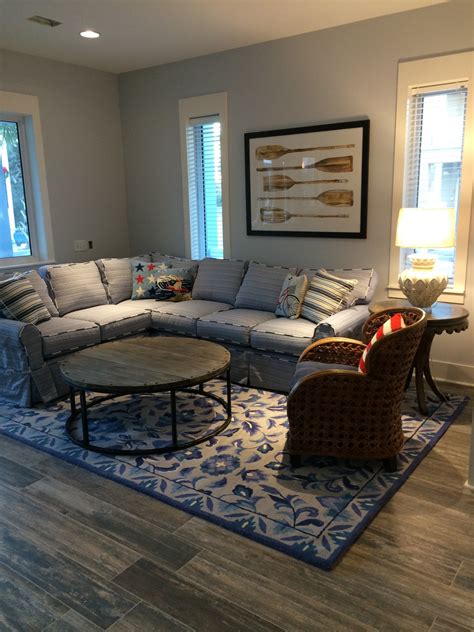 Nautical Sectional Couch Living Room Design Palmer Davis Design Llc