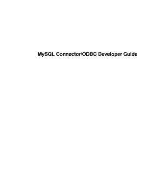 Fillable Online MySQL Connector ODBC Developer Guide Protocol Implementation Conformance