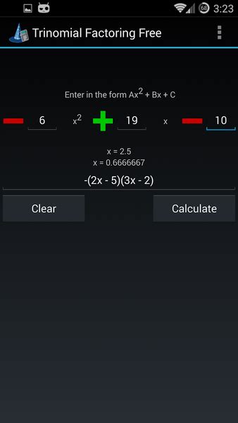دانلود برنامه Trinomial Factoring Free اندروید بازار