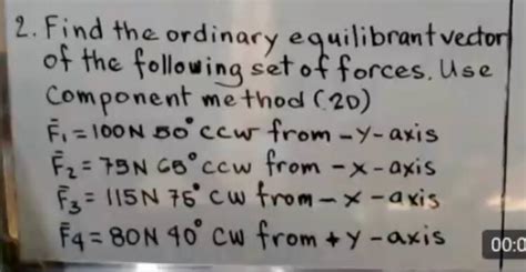 Solved Find The Ordinary Equilibrant Vector Of The Chegg Com