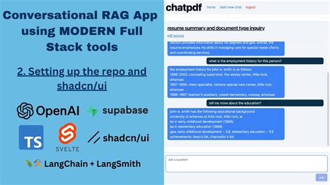 full stack pdf chat rag app langchain supabase svelte openai