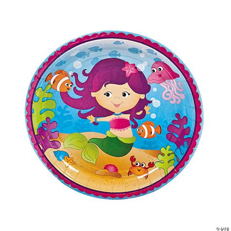 Mermaid Party Paper Dinner Plates Oriental Trading