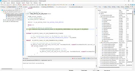 usb cdc acm in standalone mode using stm32h563zi b
