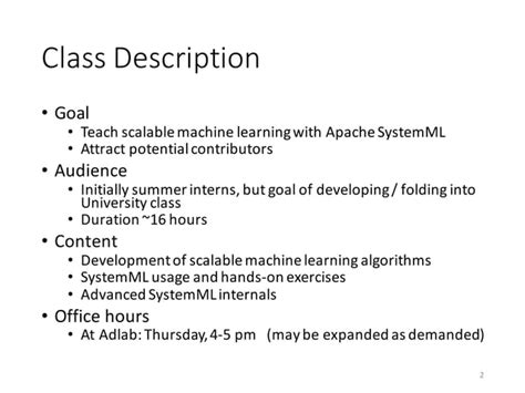 Apache Systemml 2016 Summer Class Primer By Berthold Reinwald Ppt