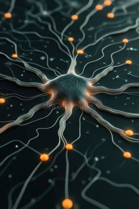 Abstract Neural Network With Glowing Nodes Connected By Lines