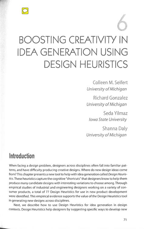Pdf Boosting Creativity In Idea Generation Using Design Heuristics